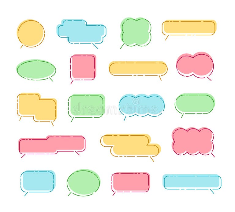 Line Speech Bubble Frames. Smart Callout Box, Simple Chat Frame and ...