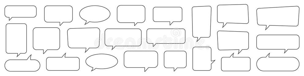 Line Speech Bubble, Speech Balloon, Chat Bubble. Stock Vector ...