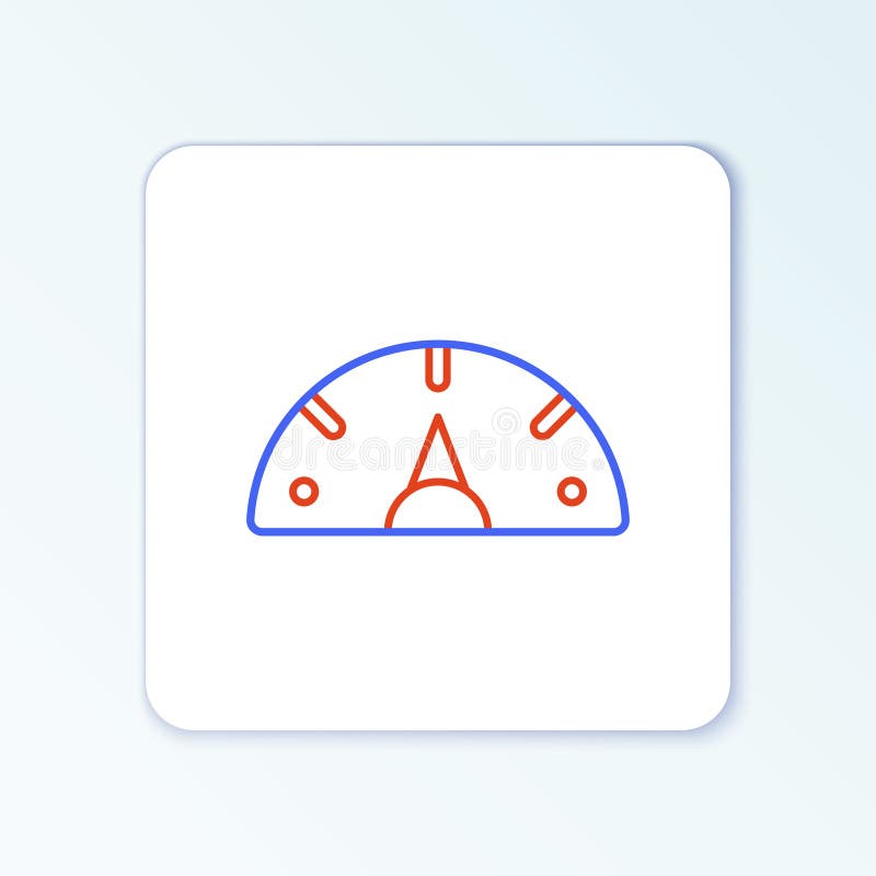 Line Speedometer Icon Isolated on White Background. Colorful Outline ...