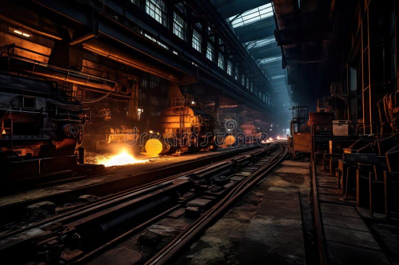 Line Split Steel Billet Moves Along the Conveyor Stock Illustration ...