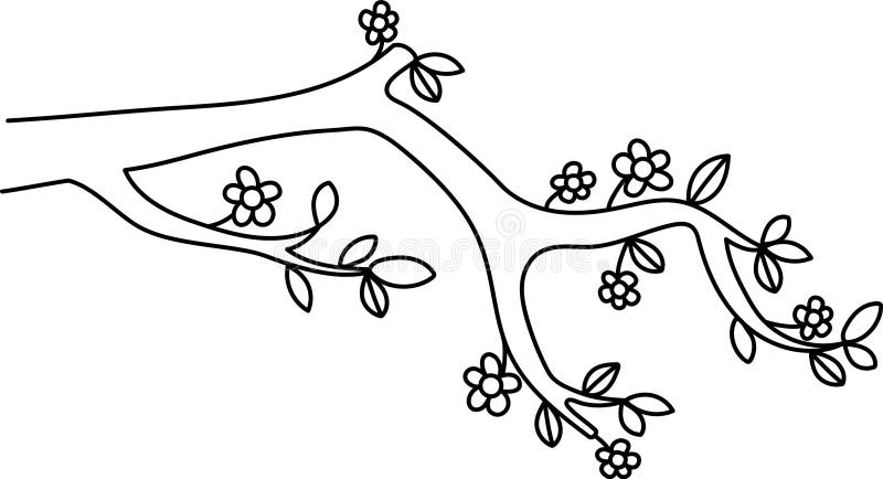 Line Spring Tree Branch stock vector. Illustration of graphic - 361294465