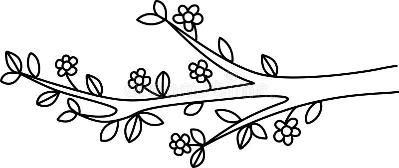 Line Spring Tree Branch stock vector. Illustration of branch - 361294654