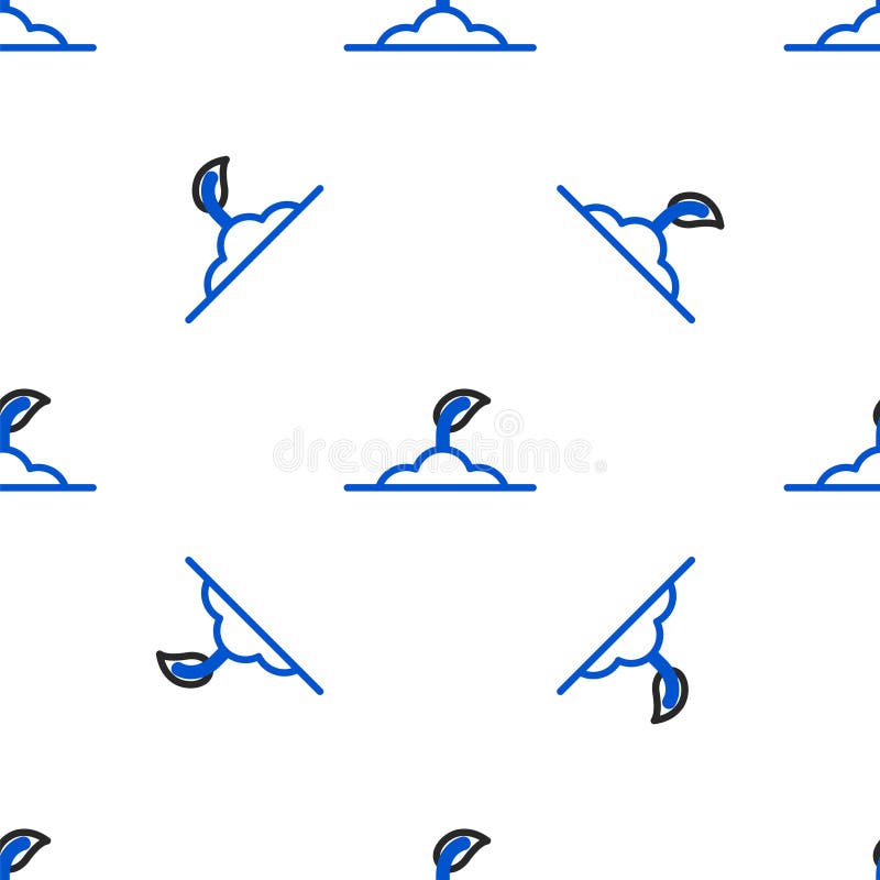 Line Sprout Icon Isolated Seamless Pattern on White Background. Seed ... Line Sprout Icon Isolated Seamless Pattern on White Background. Seed ...
