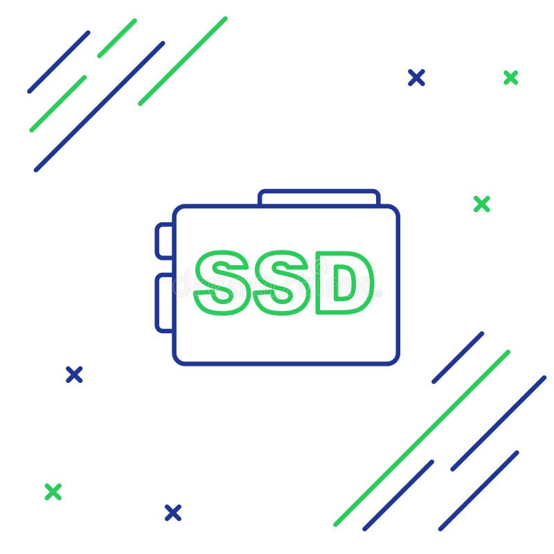 Line SSD Card Icon Isolated on White Background. Solid State Drive Sign ...