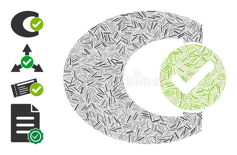 Line Standard Check Icon Vector Collage Stock Vector - Illustration of ...