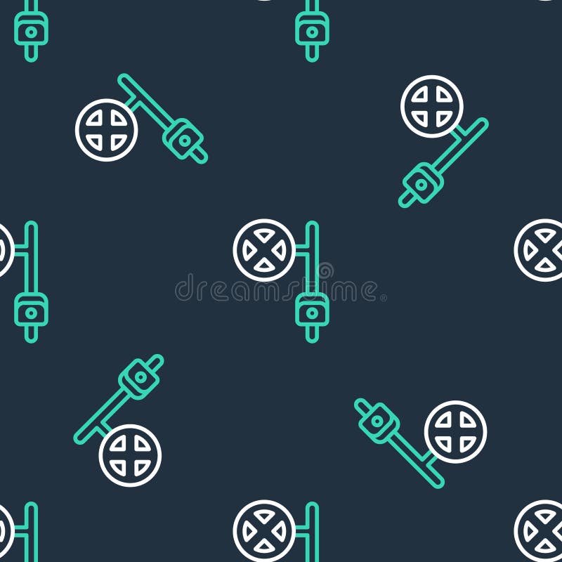 Line Stop Sign with Camera Icon Isolated Seamless Pattern on Black ...