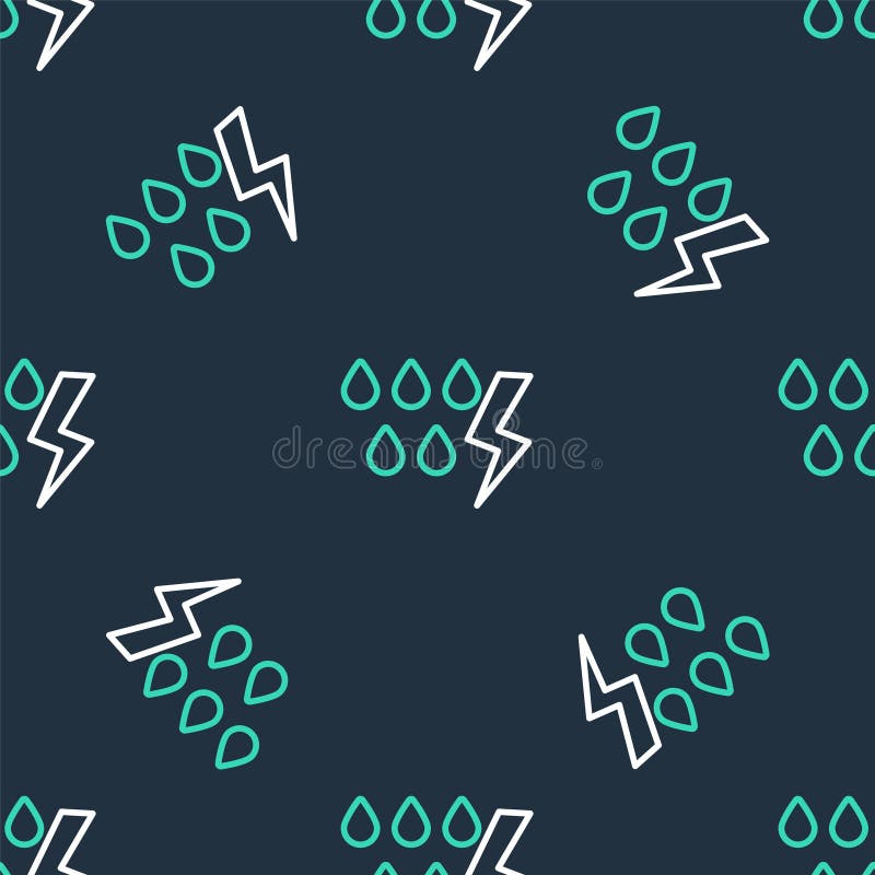 Line Storm Icon Isolated Seamless Pattern on Black Background. Drop and ...