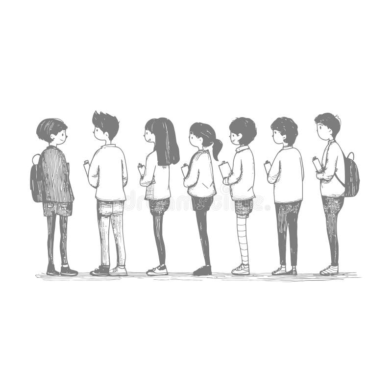 Students Queue Stock Illustrations – 110 Students Queue Stock ...