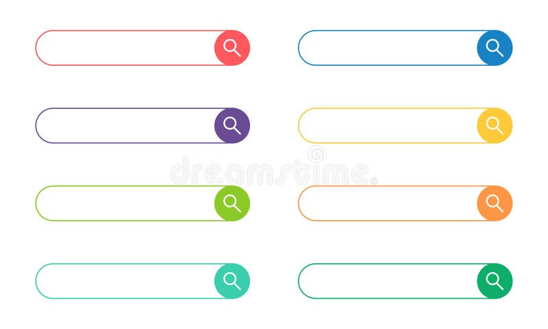 Line Style Colorful Web Search Button Icon with Blank Space Stock ...