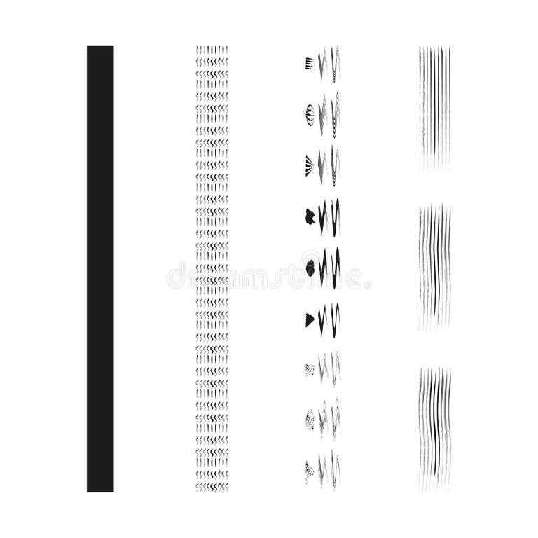 Line Style Elements. Vector Stripe Samples. Varied Stroke Icons ...