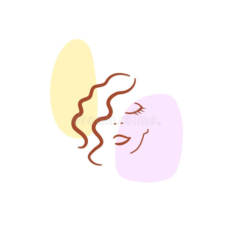 Line Style Face Beauty Woman Icon. Stock Vector - Illustration of ...