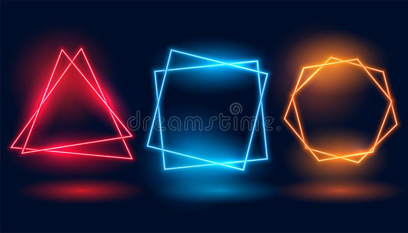 Line Style Glowing Electric Led Frame Banner in Pack of Three Stock ...