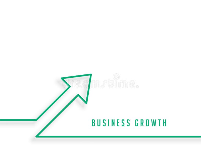 Line Style Green Business Growth Arrow Moving Towards Target Stock ...