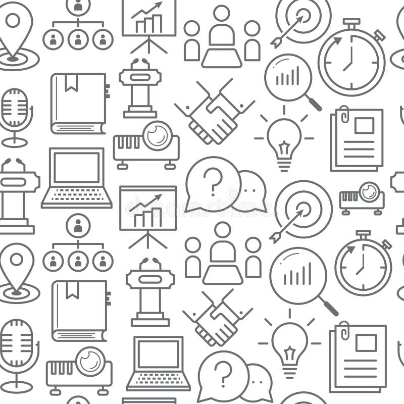 Line Style Icons Seamless Pattern, Business Presentation Stock Vector ...