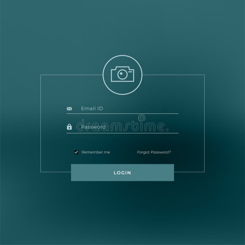 Line Style Login Page Template Stock Vector - Illustration of signup ...