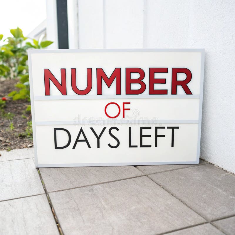 Line Style Number of Days Left Template Isolated on White Background ...