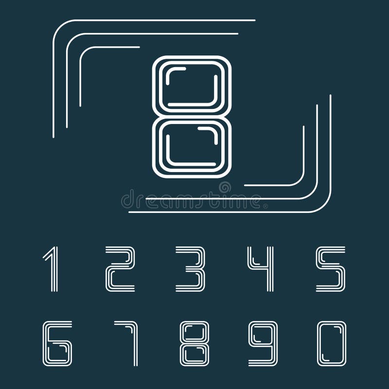 Line style numbers . stock vector. Illustration of letter - 60349295