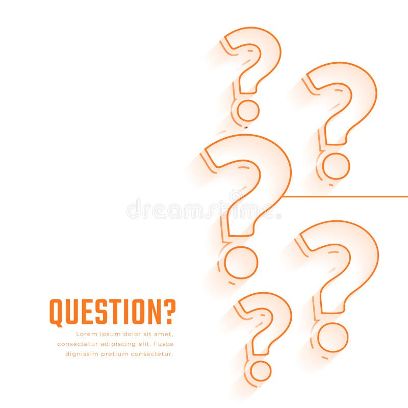 Line Style Question Mark Sign Background for Web Discussion Stock ...