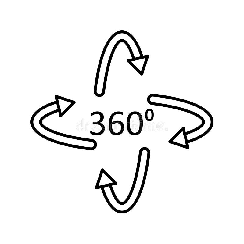 360 Line Style Vector Icon Which Can Easily Modify or Edit Stock Vector ...
