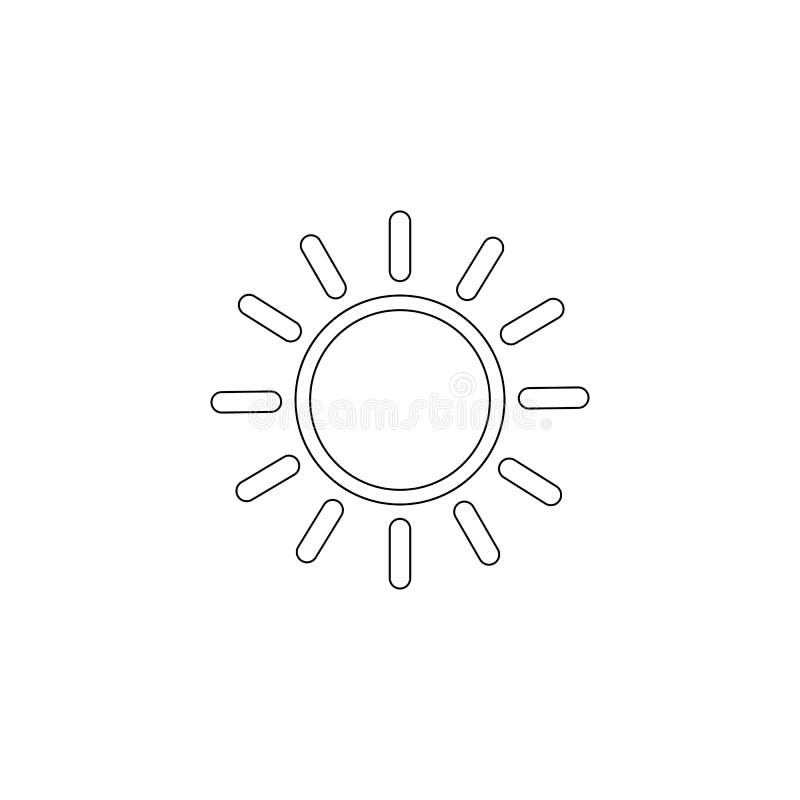 Line Sun Icon for Brightness, Intensity Setting Icon Stock Illustration ...