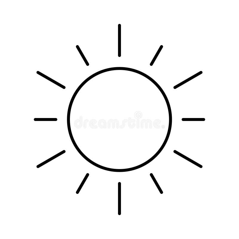 Line Sun Icon for Brightness, Intensity Setting Icon Vector Stock ...
