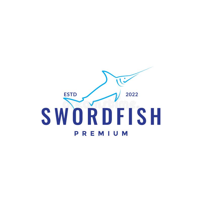 Line Sword Fish Minimal Logo Design Vector Graphic Symbol Icon ...