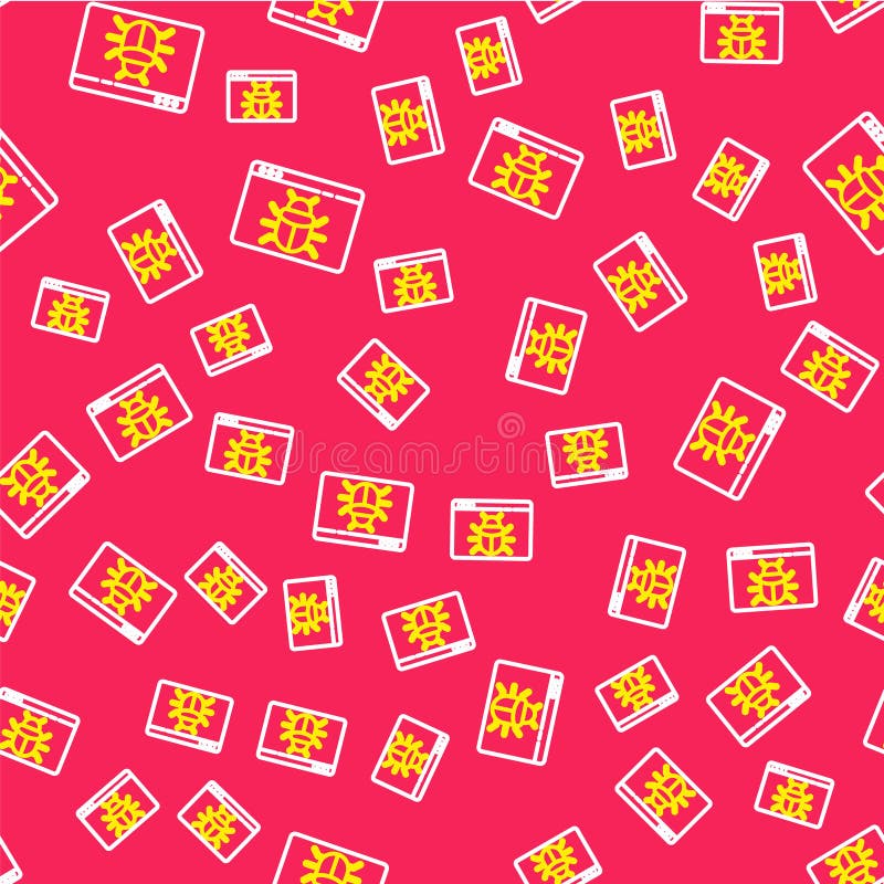 Line System Bug Concept Icon Isolated Seamless Pattern on Red ... Line System Bug Concept Icon Isolated Seamless Pattern on Red ...