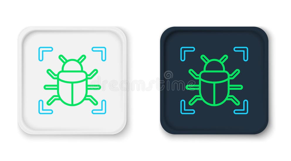 Line System Bug Concept Icon Isolated On White Background Code Bug