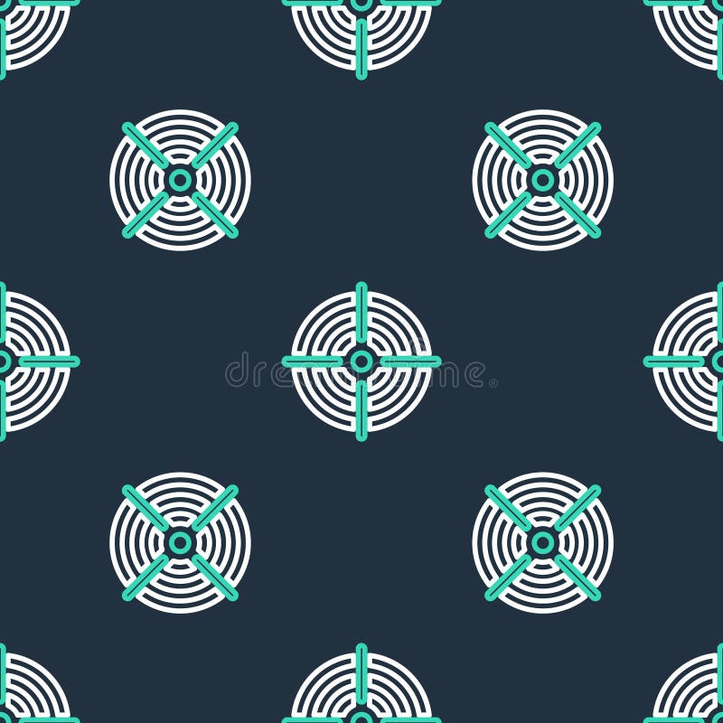 Line Target Sport Icon Isolated Seamless Pattern on Black Background ...