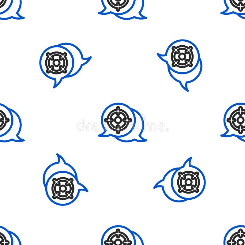 Line Target Sport Icon Isolated Seamless Pattern on White Background ...