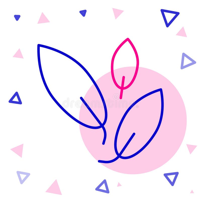 Line Tea Leaf Icon Isolated on White Background. Tea Leaves. Colorful ...