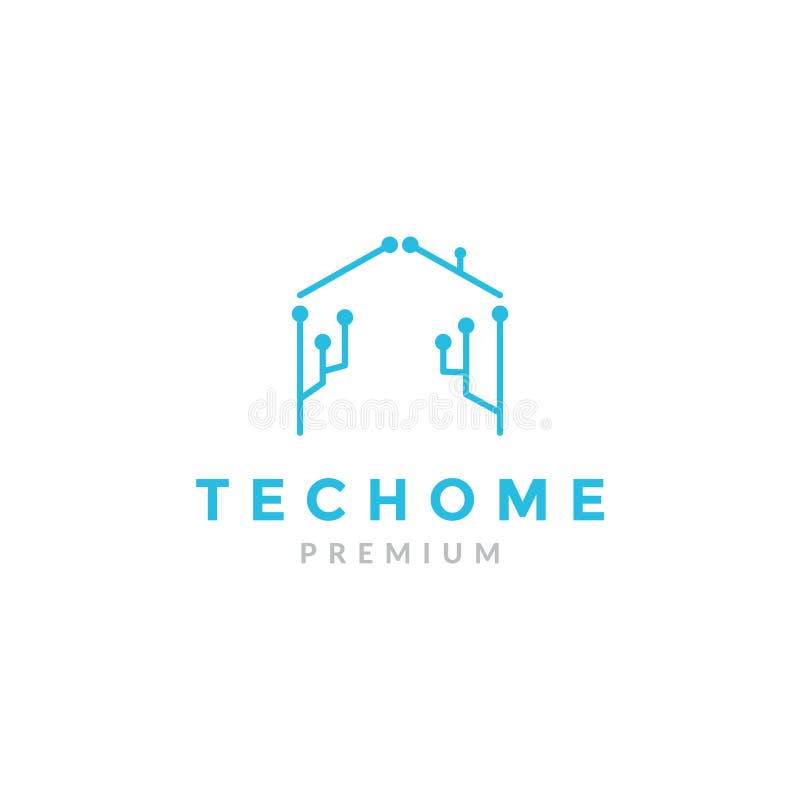 Line Tech Home Connect Dot Logo Design, Vector Graphic Symbol Icon ...