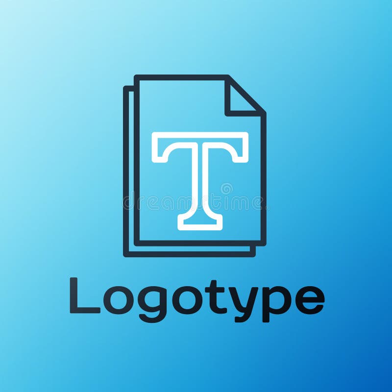 Line Text File Document Icon Isolated on Blue Background. Colorful ...