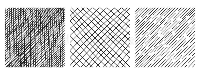 Patterns with Hand Drawn Linear Hatching and Crosshatching Textures ...