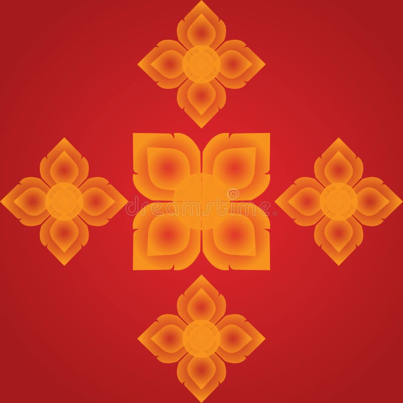 Line Thai Art Vector Artistic of Traditional Line Thai. Stock Vector ...