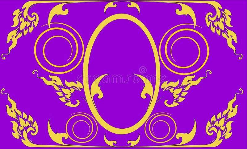 Line Thai Corner Pattern Frame Background Stock Illustration ...