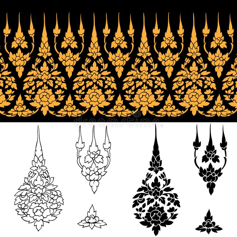 Line Thai design stock vector. Illustration of nature - 58963057