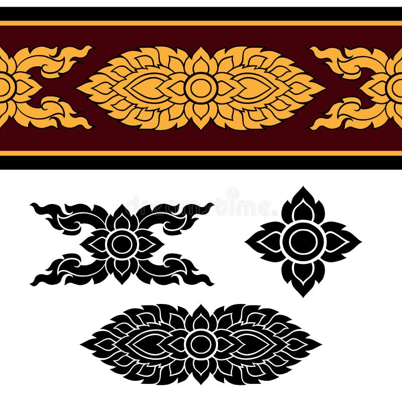 Line Thai handdrawn stock vector. Illustration of beautiful - 58963197