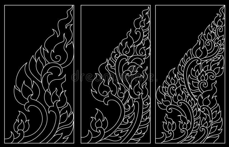 Thai Kranok Pattern Corner Stock Illustrations – 2 Thai Kranok Pattern ...