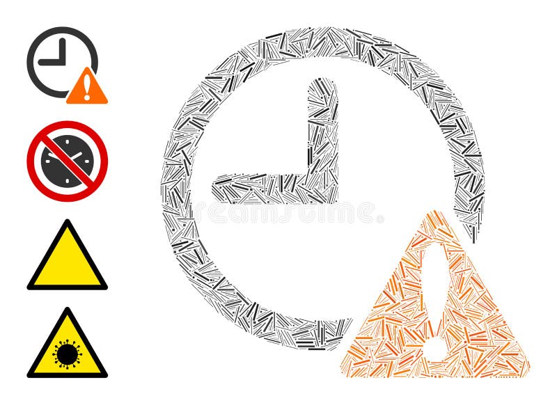 Line Time Warning Icon Vector Mosaic Stock Vector - Illustration of ...