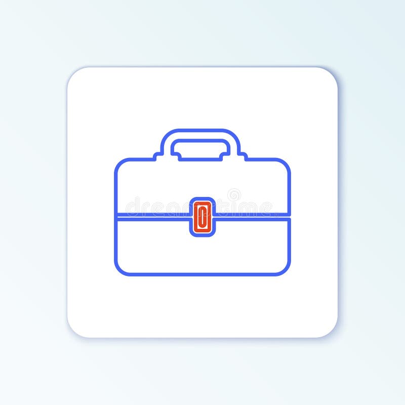 Line Toolbox Icon Isolated on White Background. Tool Box Sign. Colorful ...