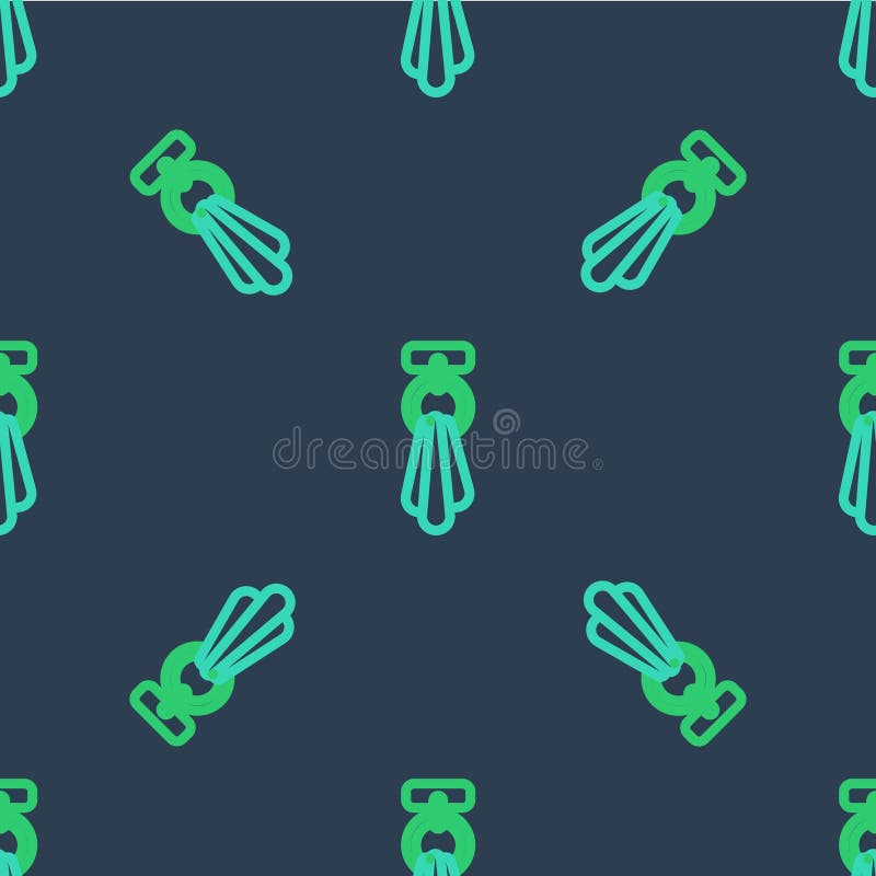 Line Towel on a Hanger Icon Isolated Seamless Pattern on Blue ...