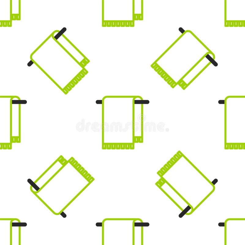 Line Towel on a Hanger Icon Isolated Seamless Pattern on White ...
