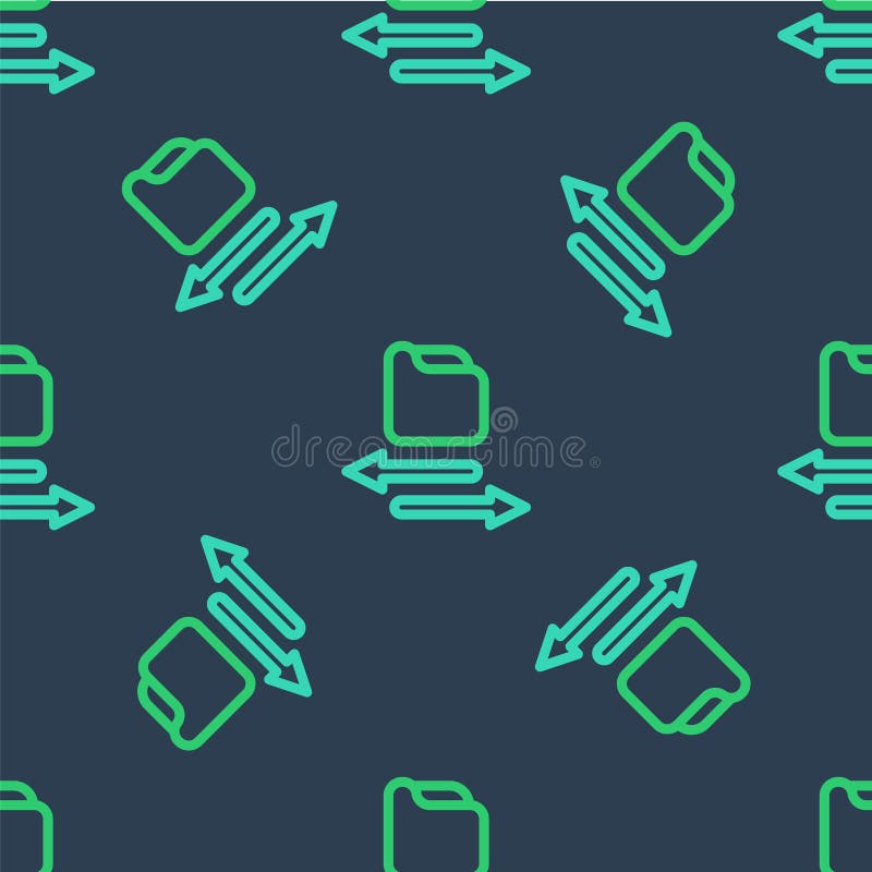 Line Transfer Files Icon Isolated Seamless Pattern on Blue Background ...