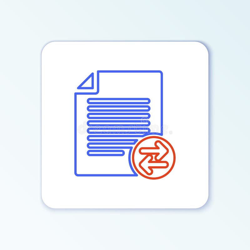 Line Transfer Files Icon Isolated on White Background. Copy Files, Data ...