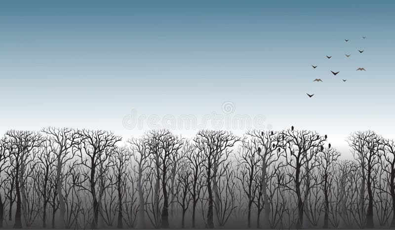 Line of Trees on the Horizon Stock Vector - Illustration of treeline ...