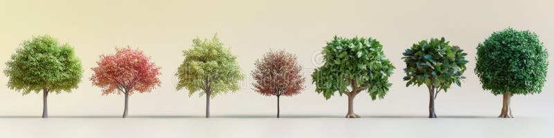 A Line of Trees Standing Upright in a Landscape Setting, Potentially ...