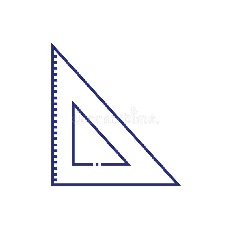 Line Triangle Ruler Icon for Geometry and Design Stock Illustration ...