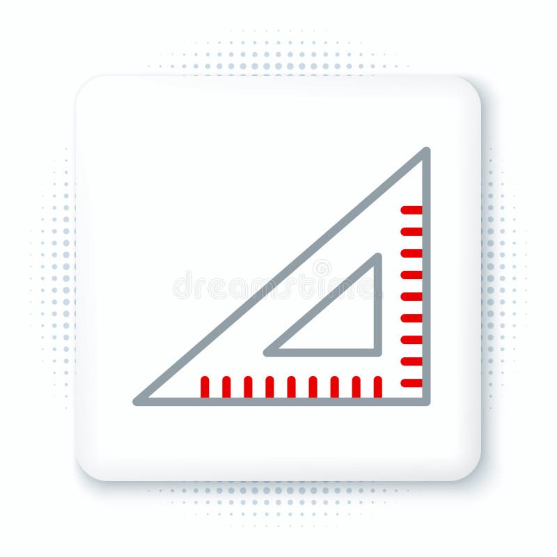 Line Triangular Ruler Icon Isolated on White Background. Straightedge ...