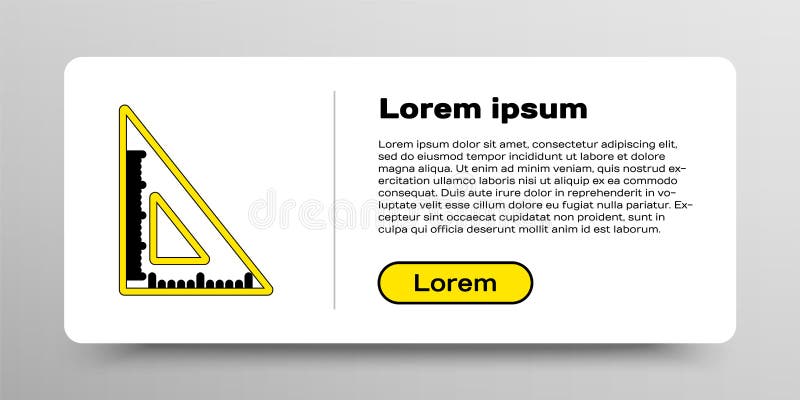 Line Triangular Ruler Icon Isolated on White Background. Straightedge ...